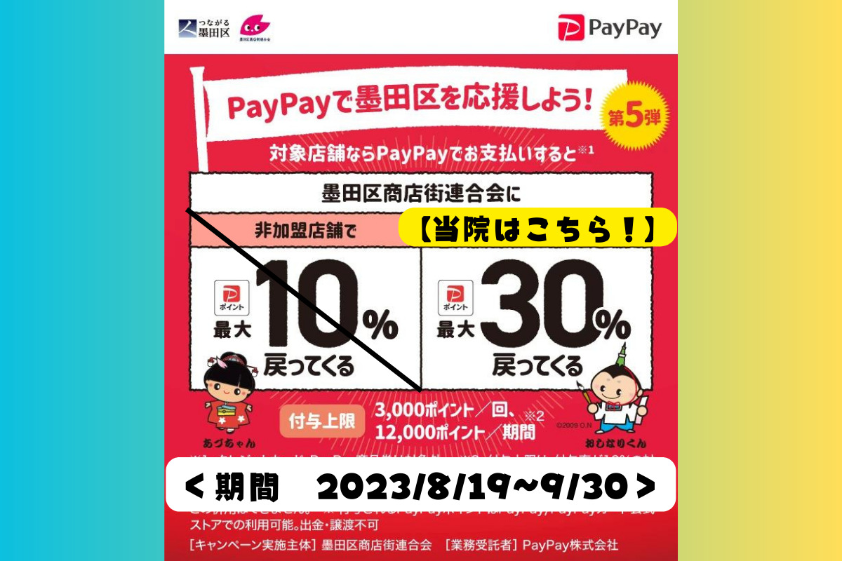 【第5弾】墨田区×PayPayキャンペーン！！ - なりひら治療院